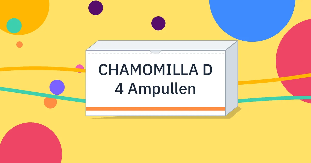 Symbolbild: Packung mit der Aufschrift CHAMOMILLA D 4 Ampullen (PZN 11705092) – Verfügbarkeit und Bezug in Apotheken in Frankfurt am Main