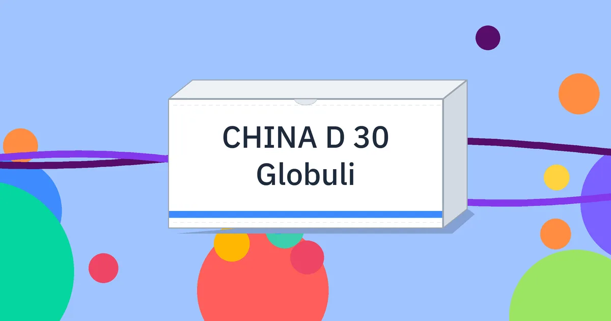 Symbolbild: Packung mit der Aufschrift CHINA D 30 Globuli (PZN 02112536) – Verfügbarkeit und Bezug in Apotheken in Frankfurt am Main