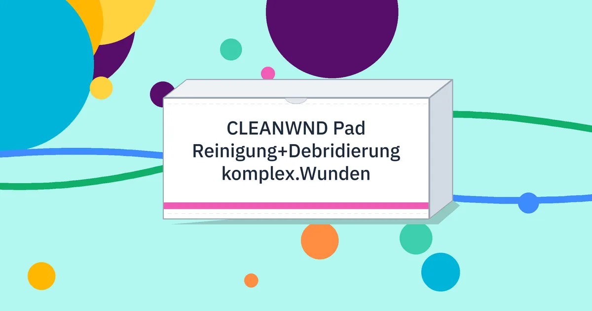 Symbolbild: Packung mit der Aufschrift CLEANWND Pad Reinigung+Debridierung komplex.Wunden (PZN 19433687) – Verfügbarkeit und Bezug in Apotheken in Frankfurt am Main