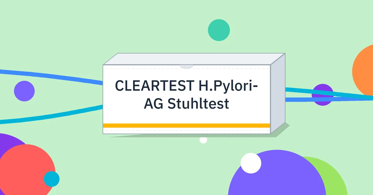 Symbolbild: Packung mit der Aufschrift CLEARTEST H.Pylori-AG Stuhltest (PZN 10628834) – Verfügbarkeit und Bezug in Apotheken in Frankfurt am Main
