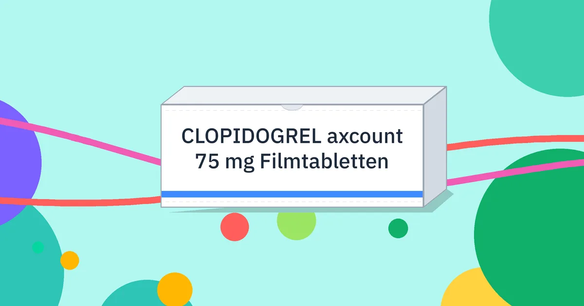Symbolbild: Packung mit der Aufschrift CLOPIDOGREL axcount 75 mg Filmtabletten (PZN 11343890) – Verfügbarkeit und Bezug in Apotheken in Frankfurt am Main