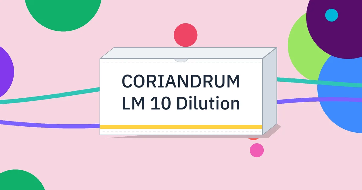 Symbolbild: Packung mit der Aufschrift CORIANDRUM LM 10 Dilution (PZN 12834414) – Verfügbarkeit und Bezug in Apotheken in Frankfurt am Main