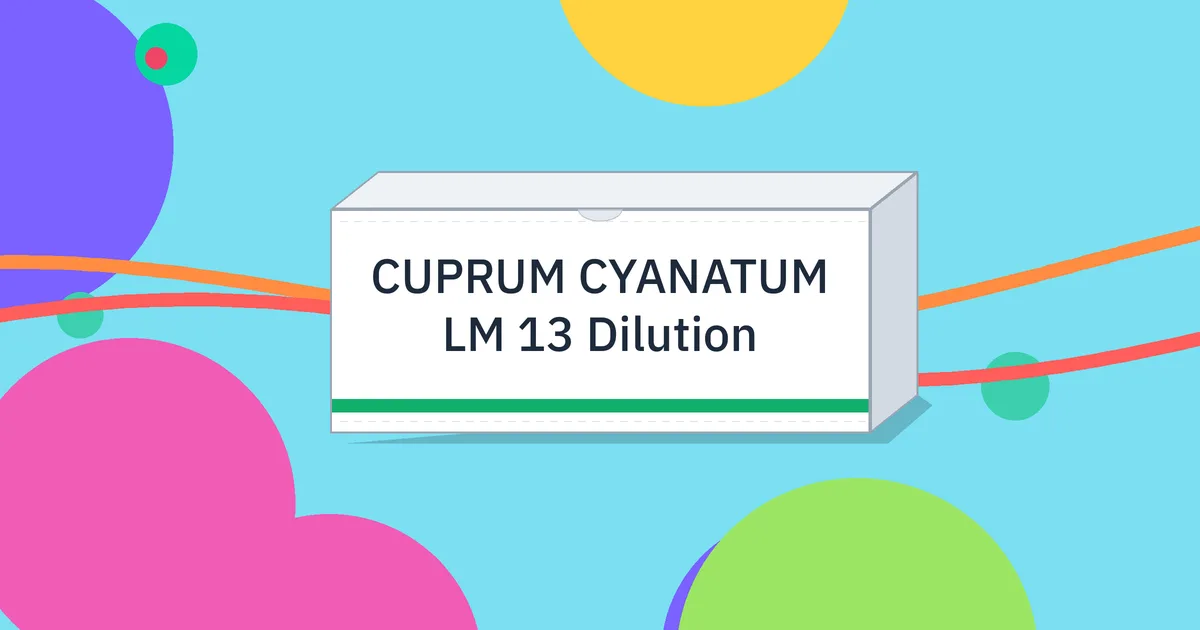 Symbolbild: Packung mit der Aufschrift CUPRUM CYANATUM LM 13 Dilution (PZN 13458189) – Verfügbarkeit und Bezug in Apotheken in Frankfurt am Main