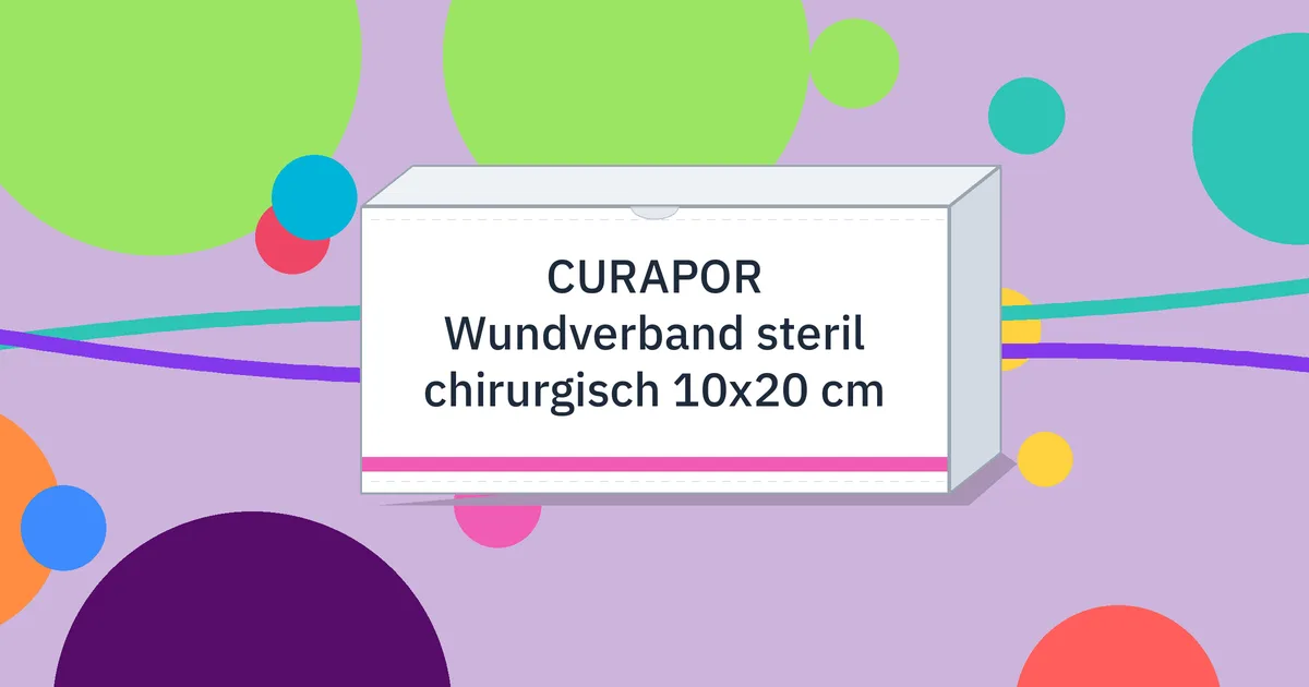 Symbolbild: Packung mit der Aufschrift CURAPOR Wundverband steril chirurgisch 10x20 cm (PZN 20892058) – Verfügbarkeit und Bezug in Apotheken in Frankfurt am Main
