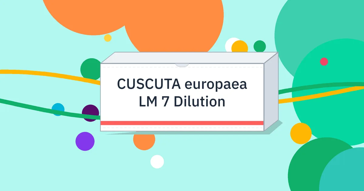 Symbolbild: Packung mit der Aufschrift CUSCUTA europaea LM 7 Dilution (PZN 13459059) – Verfügbarkeit und Bezug in Apotheken in Frankfurt am Main