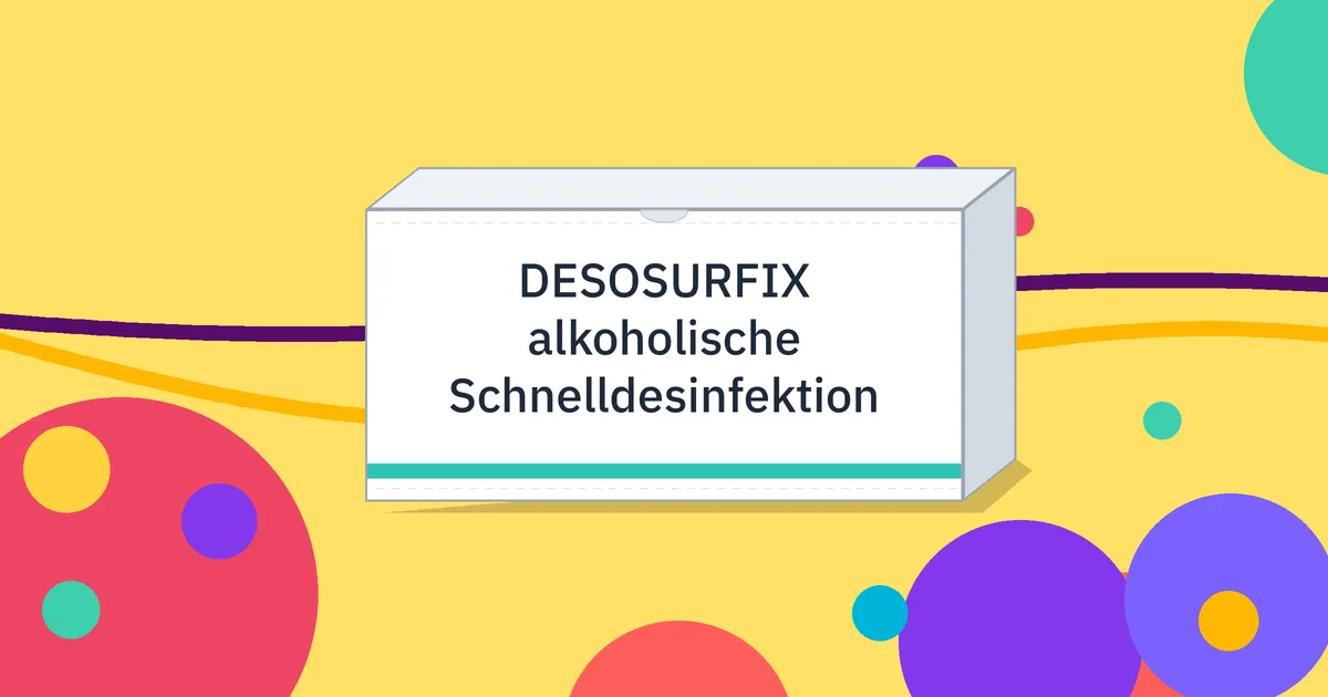 Symbolbild: Packung mit der Aufschrift DESOSURFIX alkoholische Schnelldesinfektion (PZN 16766046) – Verfügbarkeit und Bezug in Apotheken in Frankfurt am Main
