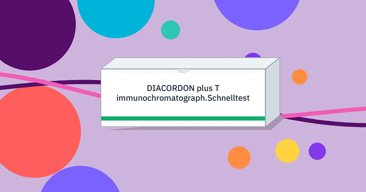 Symbolbild: Packung mit der Aufschrift DIACORDON plus T immunochromatograph.Schnelltest (PZN 12502787) – Verfügbarkeit und Bezug in Apotheken in Frankfurt am Main