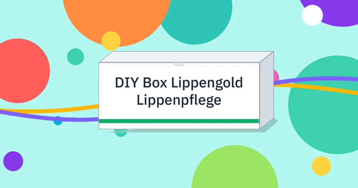 Symbolbild: Packung mit der Aufschrift DIY Box Lippengold Lippenpflege (PZN 17955370) – Verfügbarkeit und Bezug in Apotheken in Frankfurt am Main