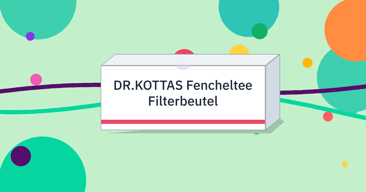 Symbolbild: Packung mit der Aufschrift DR.KOTTAS Fencheltee Filterbeutel (PZN 09919532) – Verfügbarkeit und Bezug in Apotheken in Frankfurt am Main