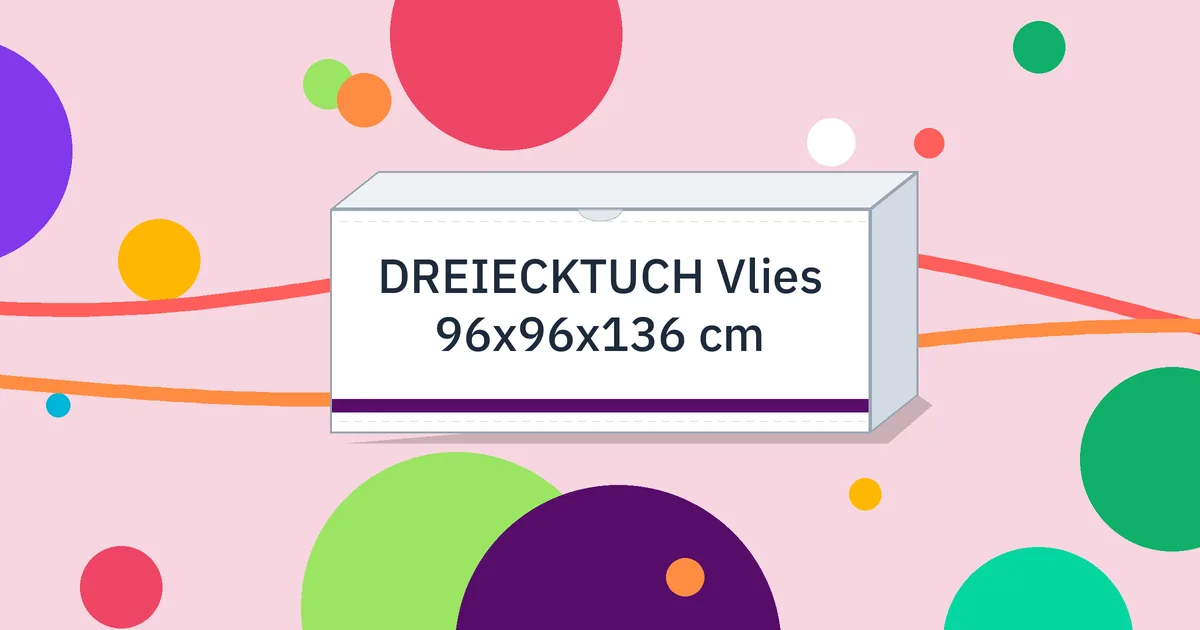Symbolbild: Packung mit der Aufschrift DREIECKTUCH Vlies 96x96x136 cm (PZN 00413311) – Verfügbarkeit und Bezug in Apotheken in Frankfurt am Main