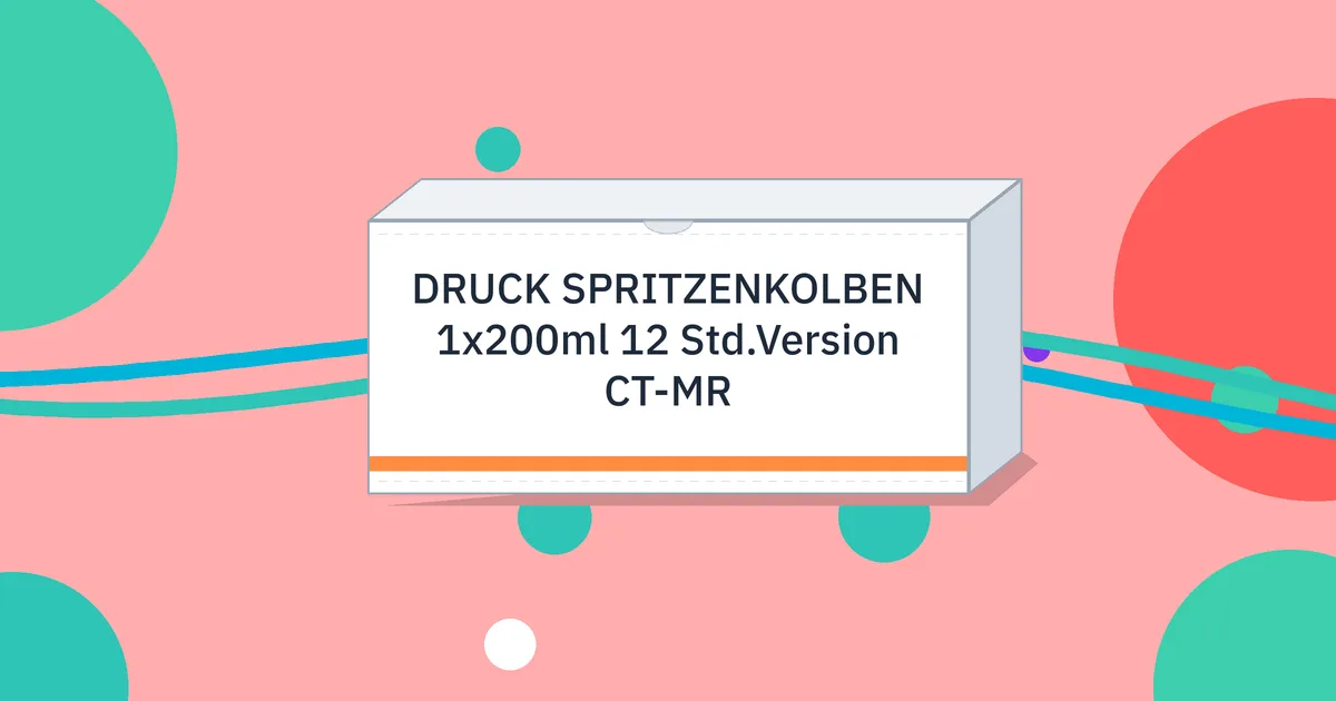 Symbolbild: Packung mit der Aufschrift DRUCK SPRITZENKOLBEN 1x200ml 12 Std.Version CT-MR (PZN 17303012) – Verfügbarkeit und Bezug in Apotheken in Frankfurt am Main