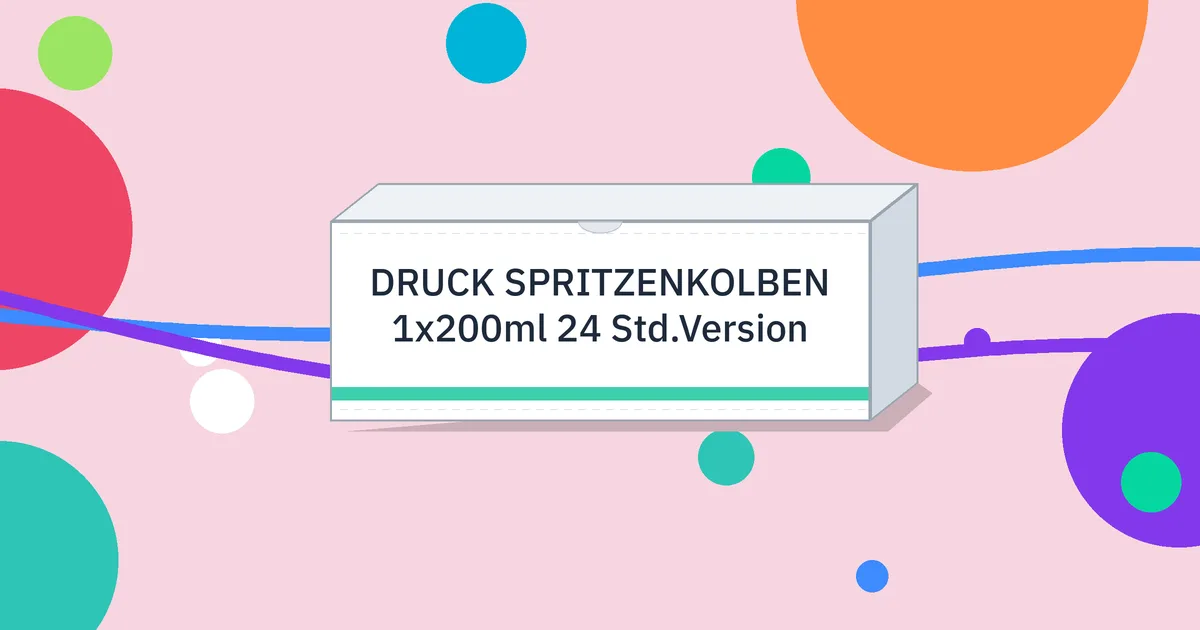 Symbolbild: Packung mit der Aufschrift DRUCK SPRITZENKOLBEN 1x200ml 24 Std.Version (PZN 19817092) – Verfügbarkeit und Bezug in Apotheken in Frankfurt am Main