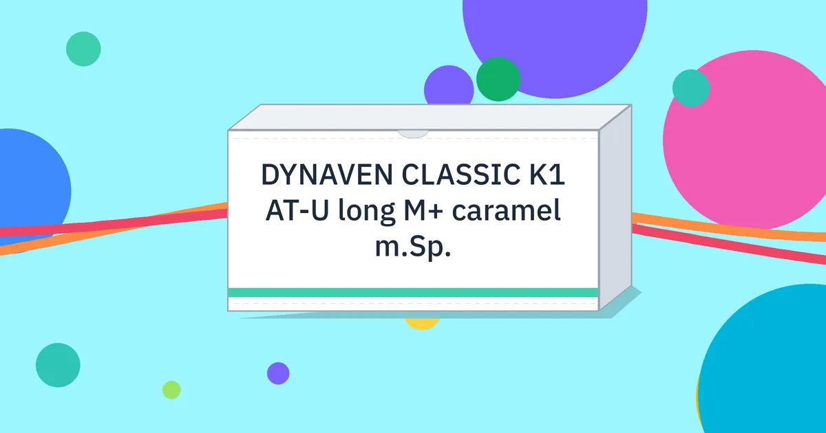 Symbolbild: Packung mit der Aufschrift DYNAVEN CLASSIC K1 AT-U long M+ caramel m.Sp. (PZN 18417031) – Verfügbarkeit und Bezug in Apotheken in Frankfurt am Main