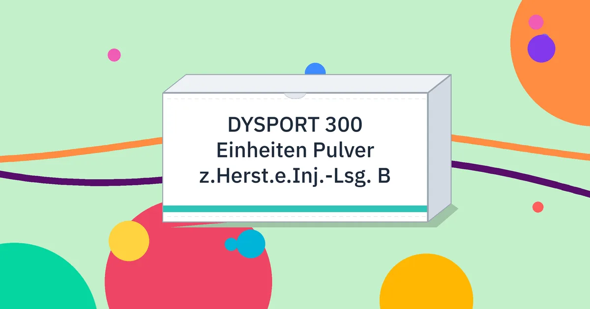 Symbolbild: Packung mit der Aufschrift DYSPORT 300 Einheiten Pulver z.Herst.e.Inj.-Lsg. B (PZN 13902000) – Verfügbarkeit und Bezug in Apotheken in Frankfurt am Main