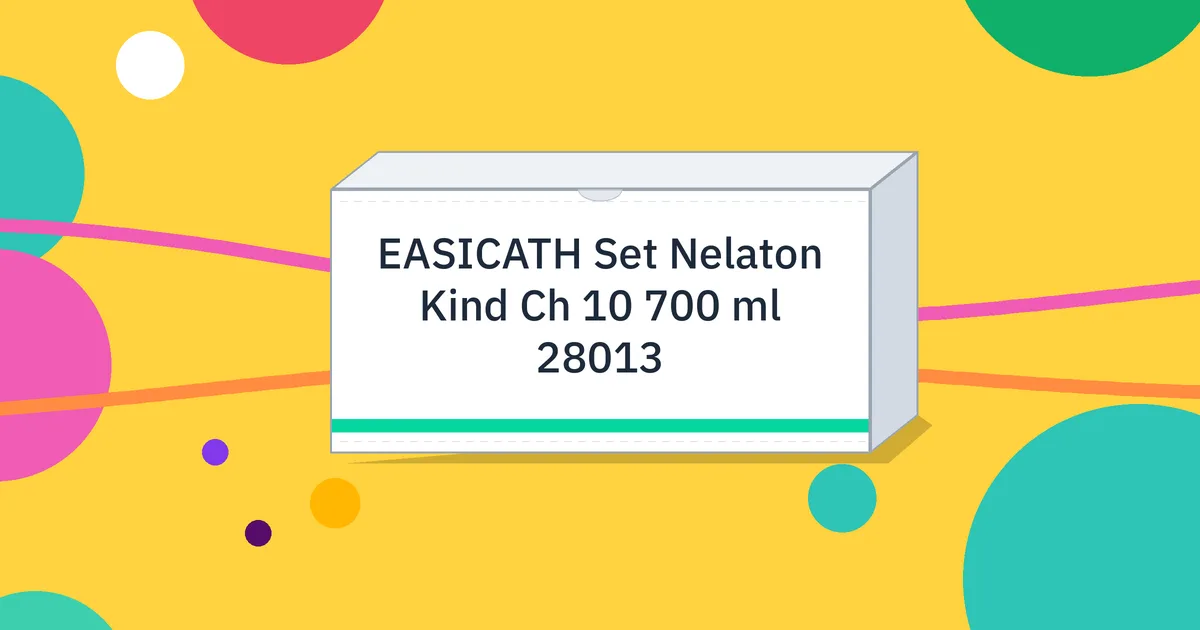 Symbolbild: Packung mit der Aufschrift EASICATH Set Nelaton Kind Ch 10 700 ml 28013 (PZN 00599356) – Verfügbarkeit und Bezug in Apotheken in Frankfurt am Main