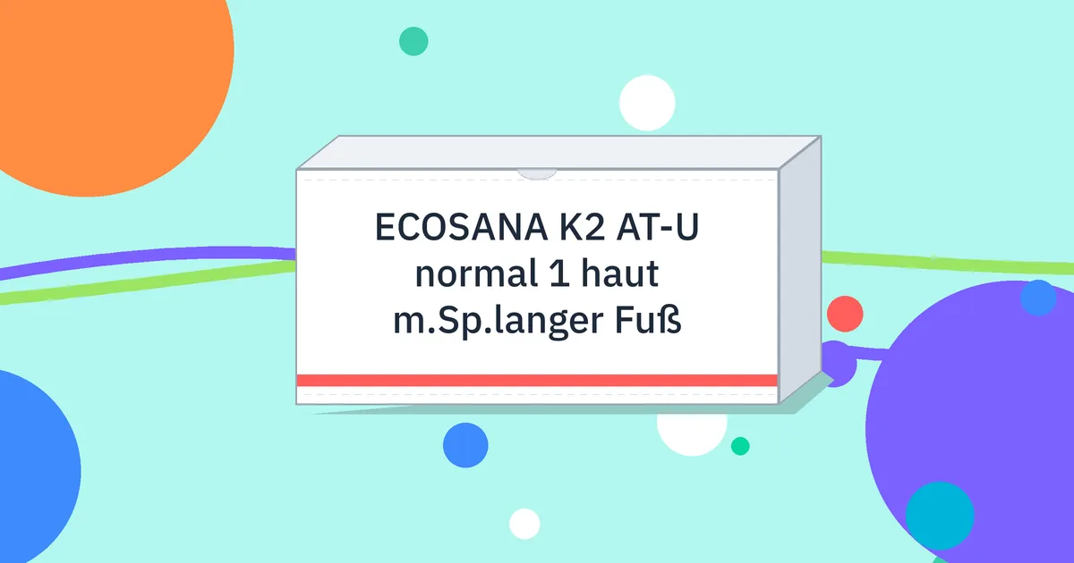 Symbolbild: Packung mit der Aufschrift ECOSANA K2 AT-U normal 1 haut m.Sp.langer Fuß (PZN 10956389) – Verfügbarkeit und Bezug in Apotheken in Frankfurt am Main