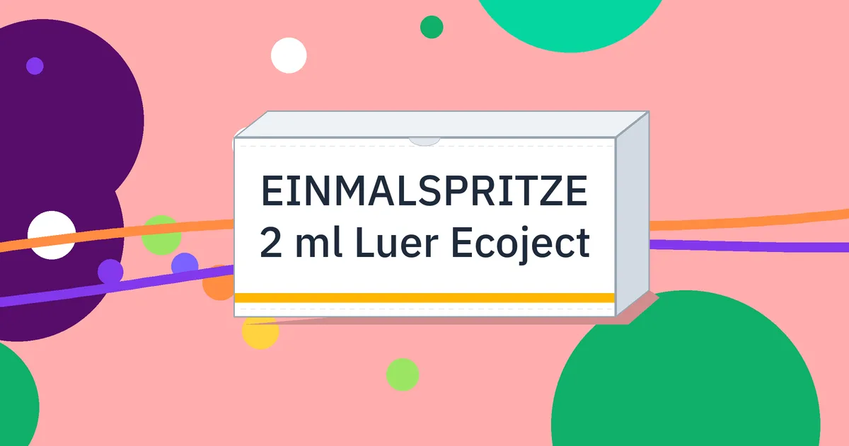 Symbolbild: Packung mit der Aufschrift EINMALSPRITZE 2 ml Luer Ecoject (PZN 00013066) – Verfügbarkeit und Bezug in Apotheken in Frankfurt am Main