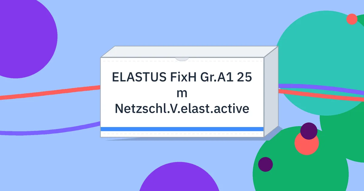 Symbolbild: Packung mit der Aufschrift ELASTUS FixH Gr.A1 25 m Netzschl.V.elast.active (PZN 01312983) – Verfügbarkeit und Bezug in Apotheken in Frankfurt am Main
