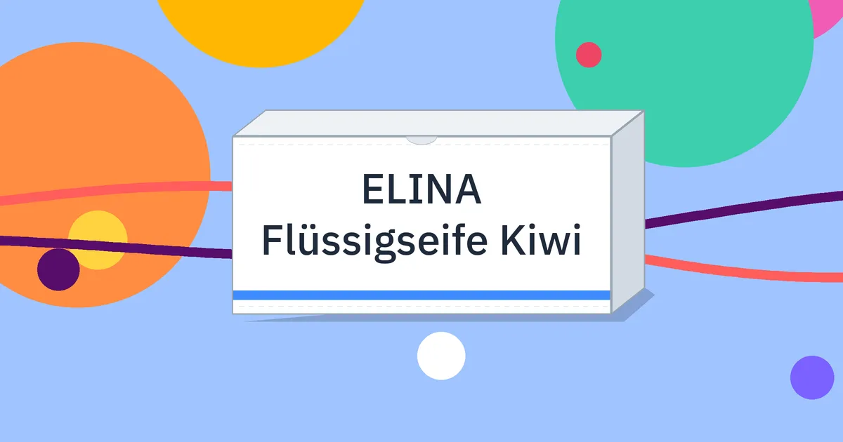 Symbolbild: Packung mit der Aufschrift ELINA Flüssigseife Kiwi (PZN 10778686) – Verfügbarkeit und Bezug in Apotheken in Frankfurt am Main