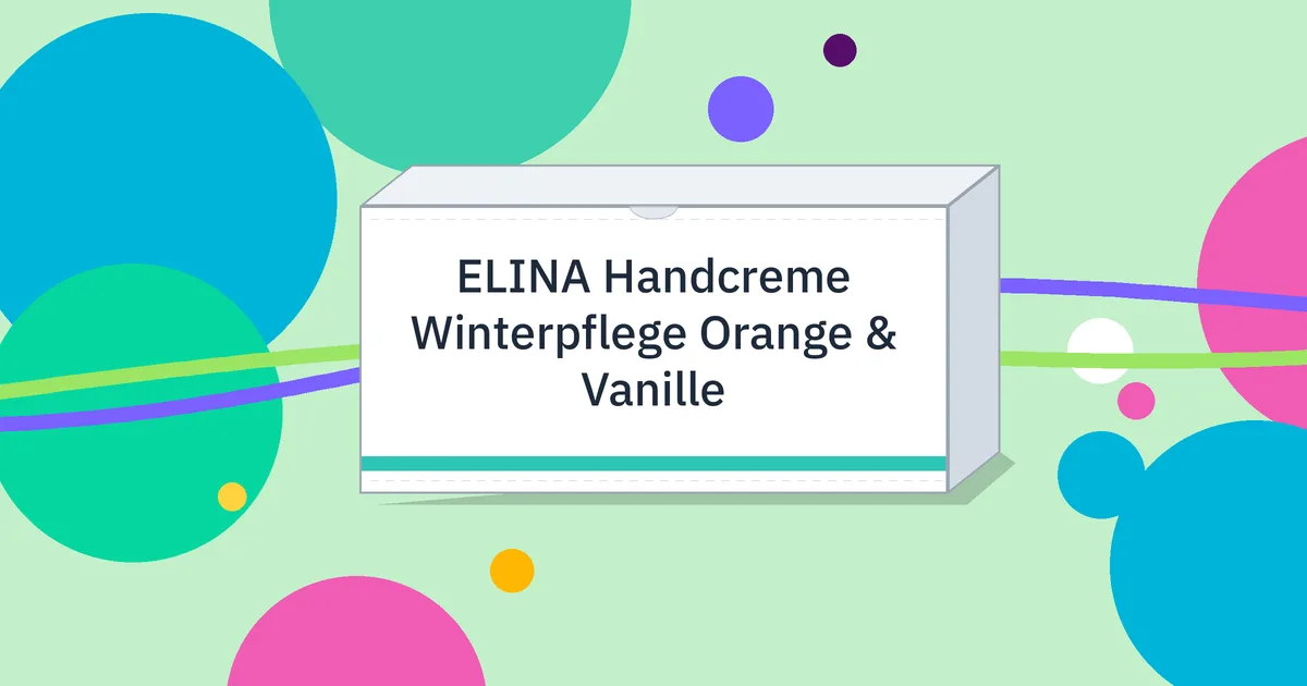 Symbolbild: Packung mit der Aufschrift ELINA Handcreme Winterpflege Orange & Vanille (PZN 14371036) – Verfügbarkeit und Bezug in Apotheken in Frankfurt am Main