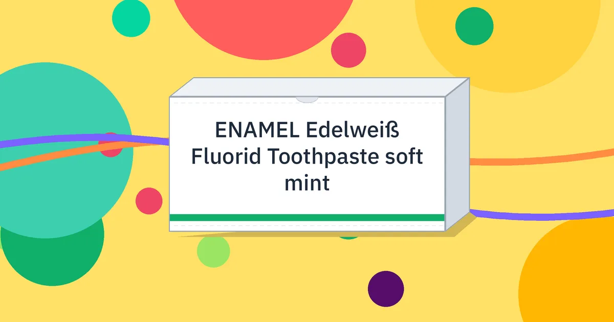 Symbolbild: Packung mit der Aufschrift ENAMEL Edelweiß Fluorid Toothpaste soft mint (PZN 18137366) – Verfügbarkeit und Bezug in Apotheken in Frankfurt am Main