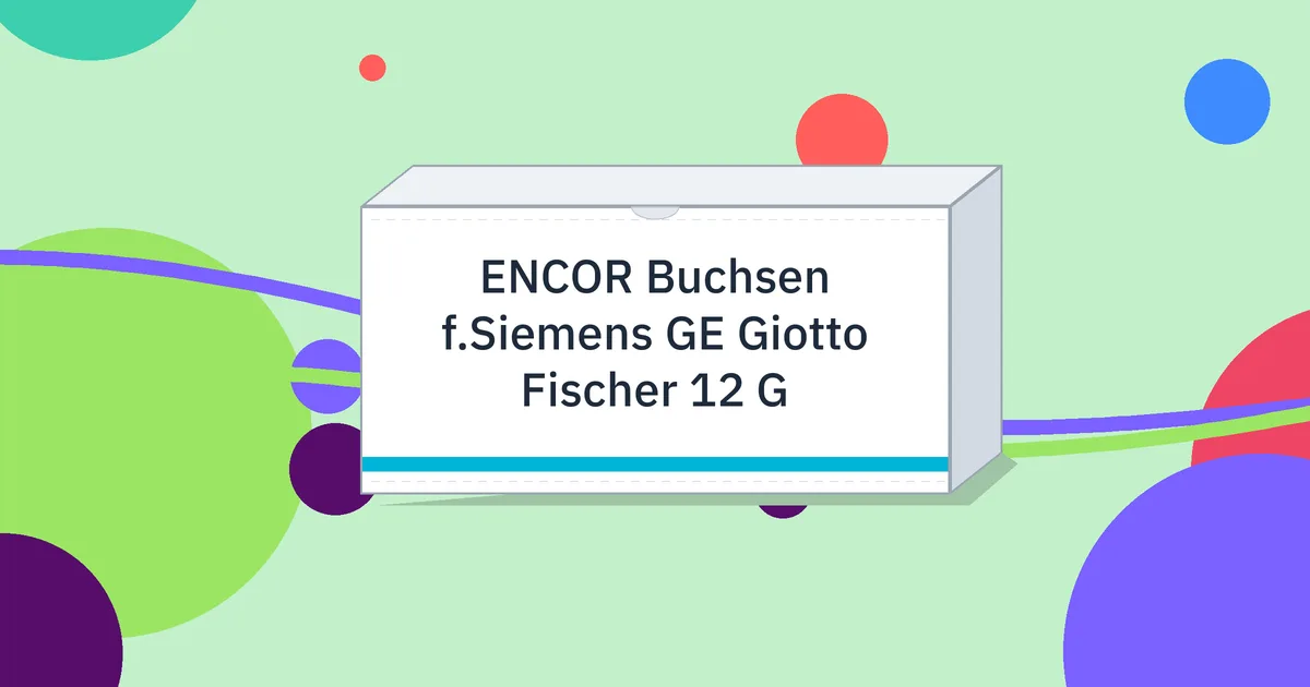 Symbolbild: Packung mit der Aufschrift ENCOR Buchsen f.Siemens GE Giotto Fischer 12 G (PZN 03576479) – Verfügbarkeit und Bezug in Apotheken in Frankfurt am Main