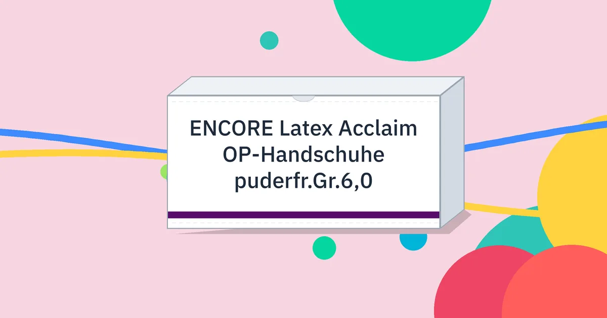 Symbolbild: Packung mit der Aufschrift ENCORE Latex Acclaim OP-Handschuhe puderfr.Gr.6,0 (PZN 13164364) – Verfügbarkeit und Bezug in Apotheken in Frankfurt am Main