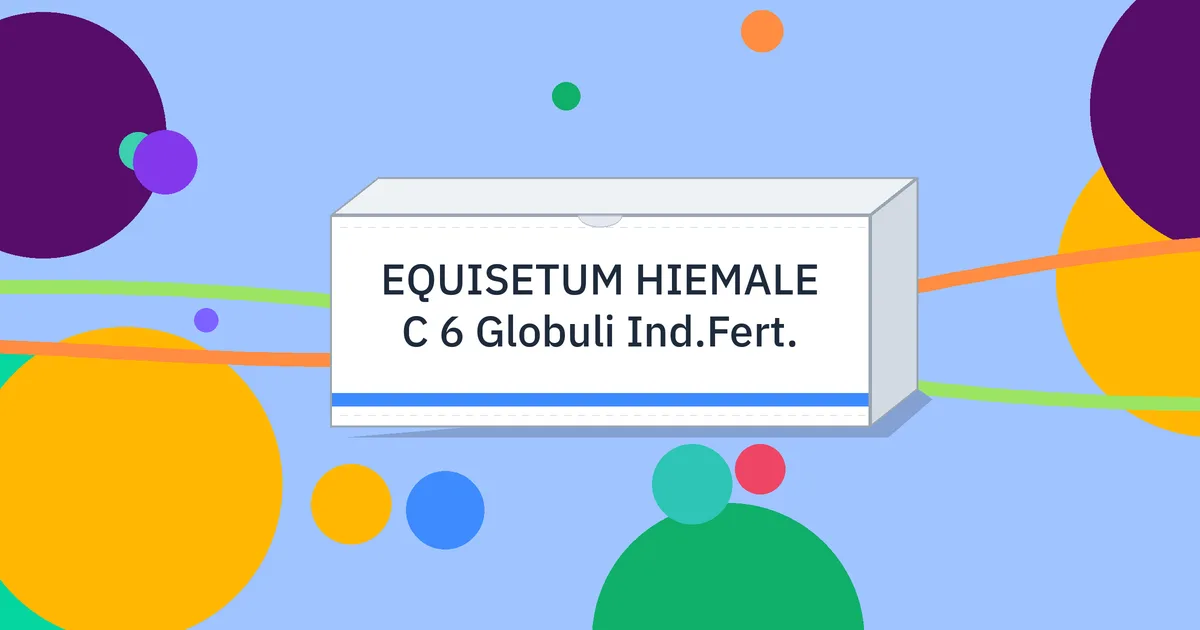 Symbolbild: Packung mit der Aufschrift EQUISETUM HIEMALE C 6 Globuli Ind.Fert. (PZN 17718894) – Verfügbarkeit und Bezug in Apotheken in Frankfurt am Main