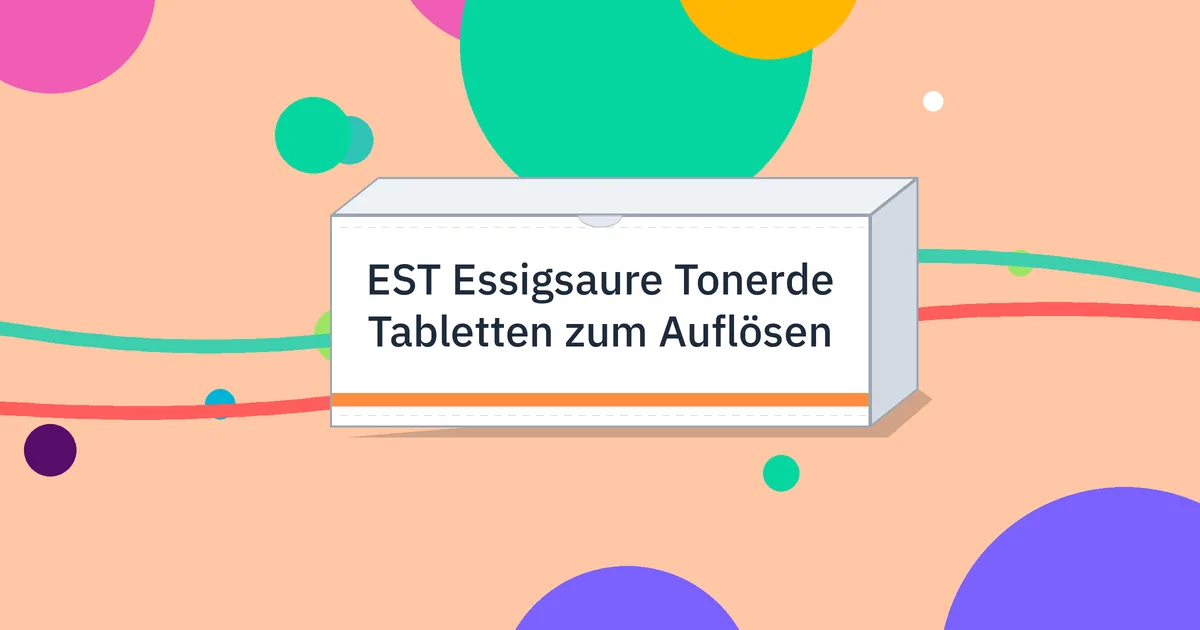 Symbolbild: Packung mit der Aufschrift EST Essigsaure Tonerde Tabletten zum Auflösen (PZN 11351004) – Verfügbarkeit und Bezug in Apotheken in Frankfurt am Main