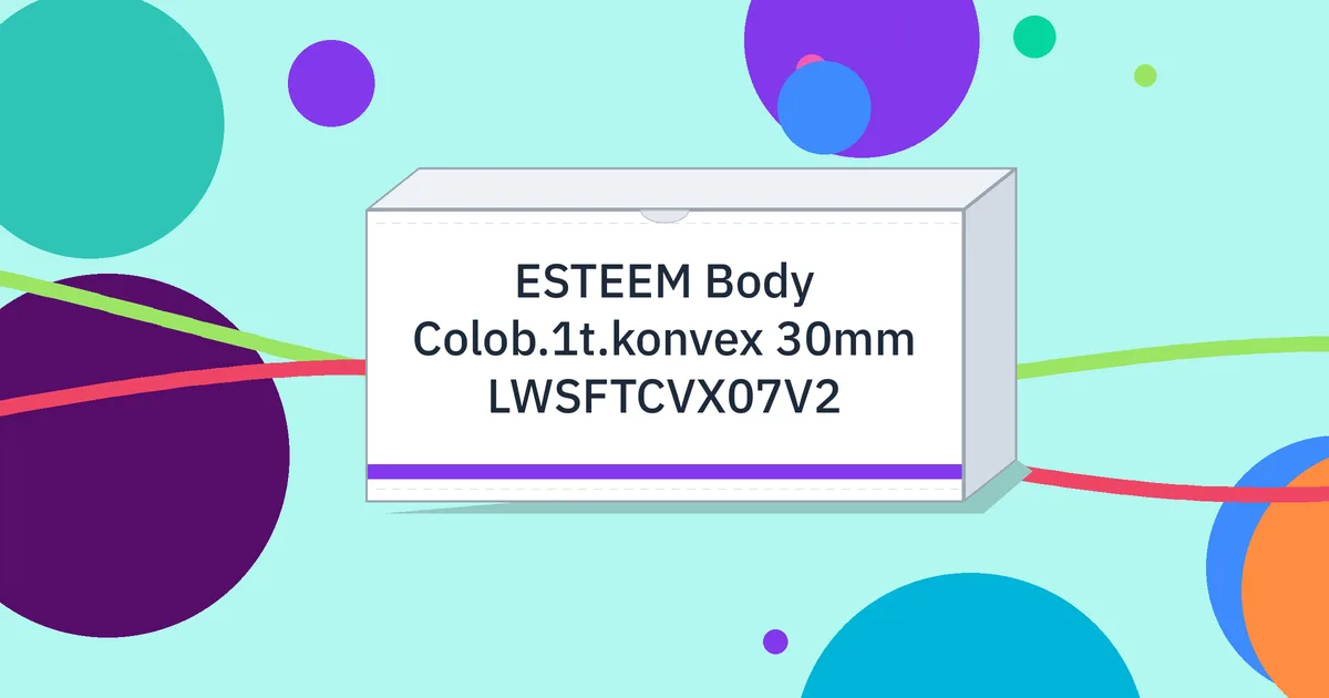 Symbolbild: Packung mit der Aufschrift ESTEEM Body Colob.1t.konvex 30mm LWSFTCVX07V2 (PZN 18838229) – Verfügbarkeit und Bezug in Apotheken in Frankfurt am Main