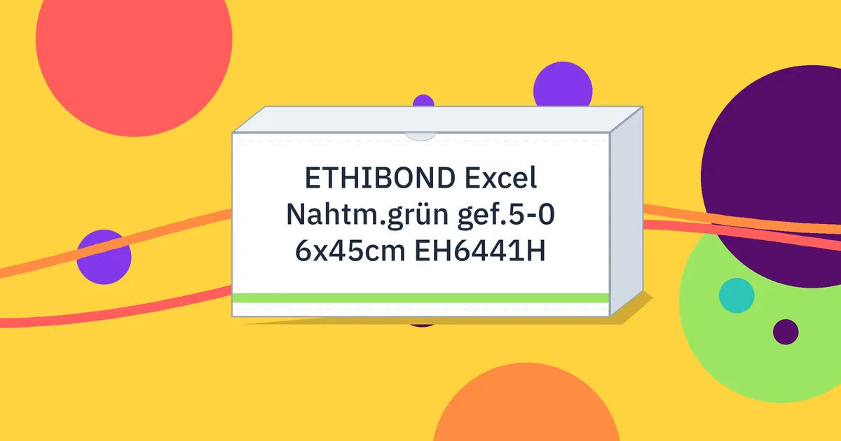 Symbolbild: Packung mit der Aufschrift ETHIBOND Excel Nahtm.grün gef.5-0 6x45cm EH6441H (PZN 18605264) – Verfügbarkeit und Bezug in Apotheken in Frankfurt am Main