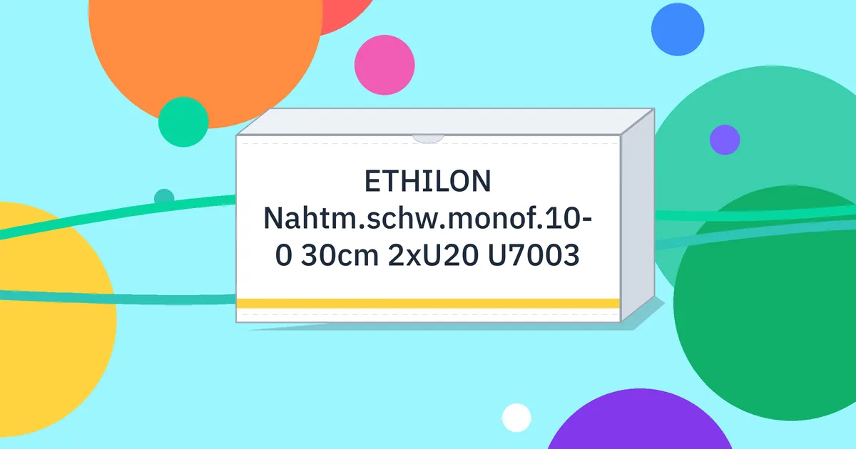 Symbolbild: Packung mit der Aufschrift ETHILON Nahtm.schw.monof.10-0 30cm 2xU20 U7003 (PZN 19202806) – Verfügbarkeit und Bezug in Apotheken in Frankfurt am Main