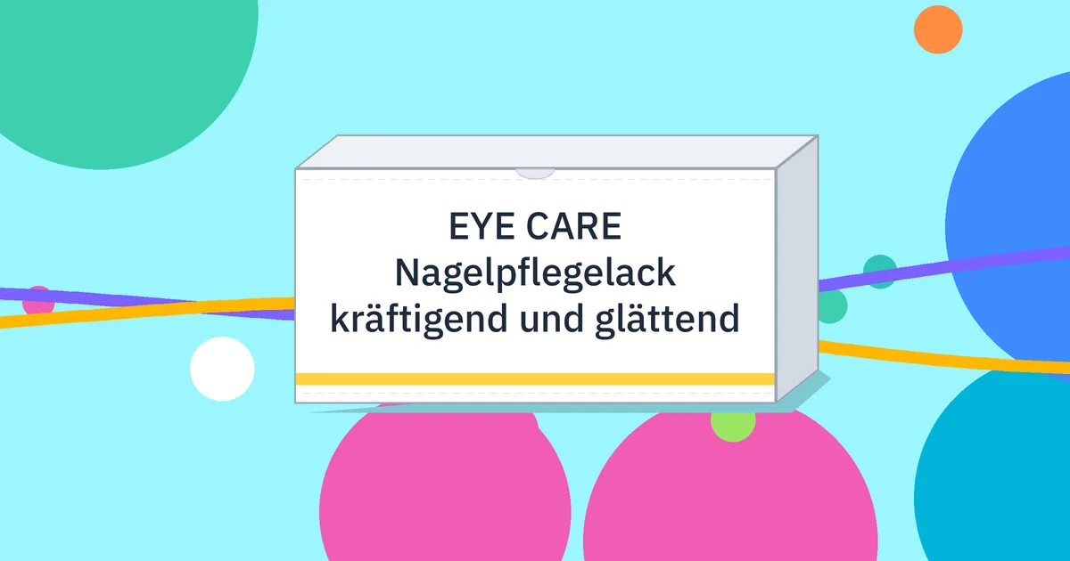 Symbolbild: Packung mit der Aufschrift EYE CARE Nagelpflegelack kräftigend und glättend (PZN 04337009) – Verfügbarkeit und Bezug in Apotheken in Frankfurt am Main