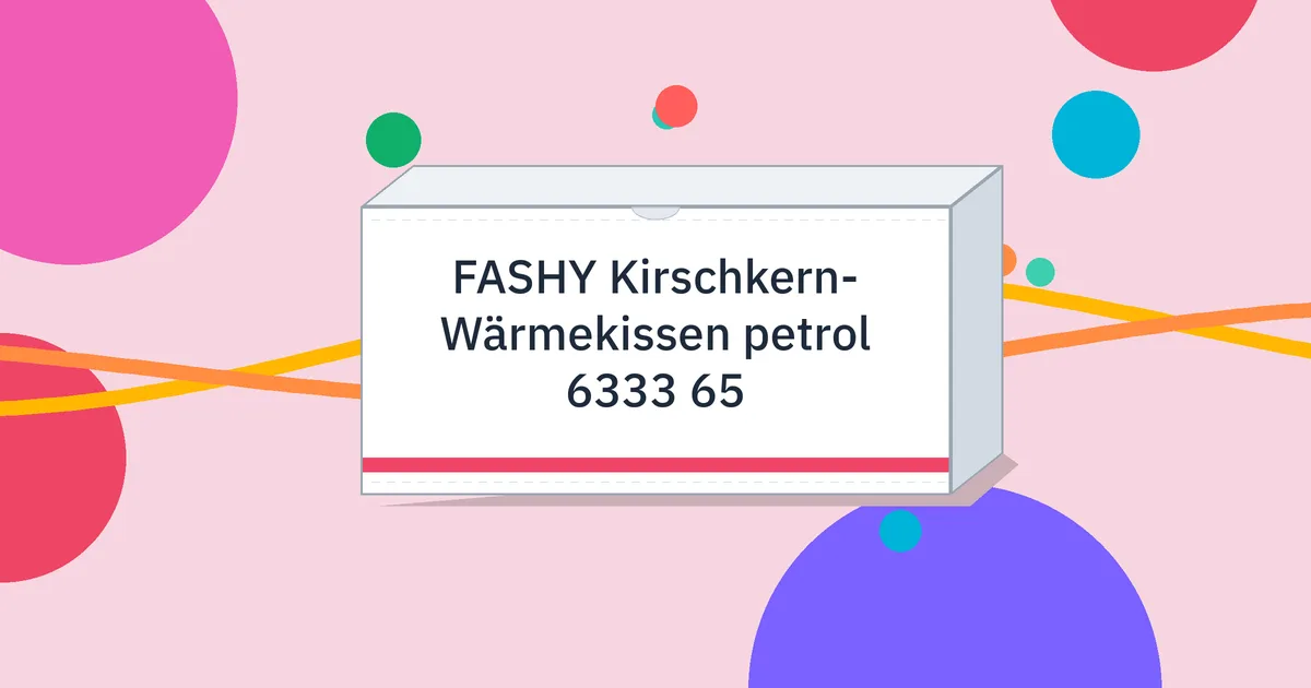 Symbolbild: Packung mit der Aufschrift FASHY Kirschkern-Wärmekissen petrol 6333 65 (PZN 16579054) – Verfügbarkeit und Bezug in Apotheken in Frankfurt am Main