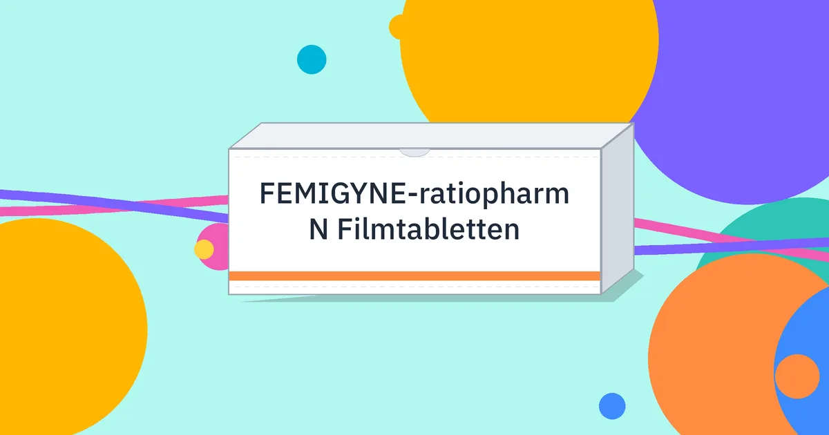 Symbolbild: Packung mit der Aufschrift FEMIGYNE-ratiopharm N Filmtabletten (PZN 07424335) – Verfügbarkeit und Bezug in Apotheken in Frankfurt am Main