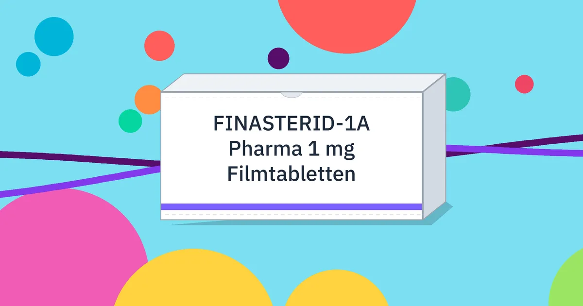 Symbolbild: Packung mit der Aufschrift FINASTERID-1A Pharma 1 mg Filmtabletten (PZN 09322366) – Verfügbarkeit und Bezug in Apotheken in Frankfurt am Main
