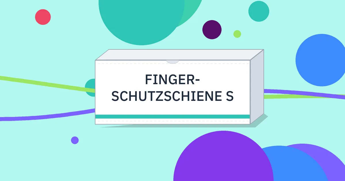 Symbolbild: Packung mit der Aufschrift FINGER-SCHUTZSCHIENE S (PZN 19069721) – Verfügbarkeit und Bezug in Apotheken in Frankfurt am Main