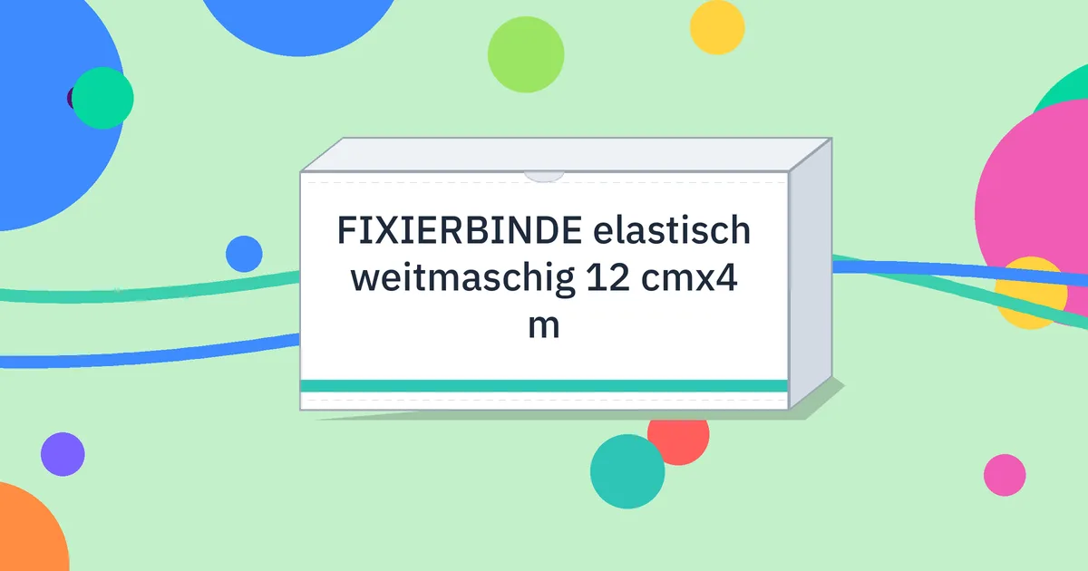 Symbolbild: Packung mit der Aufschrift FIXIERBINDE elastisch weitmaschig 12 cmx4 m (PZN 04793948) – Verfügbarkeit und Bezug in Apotheken in Frankfurt am Main