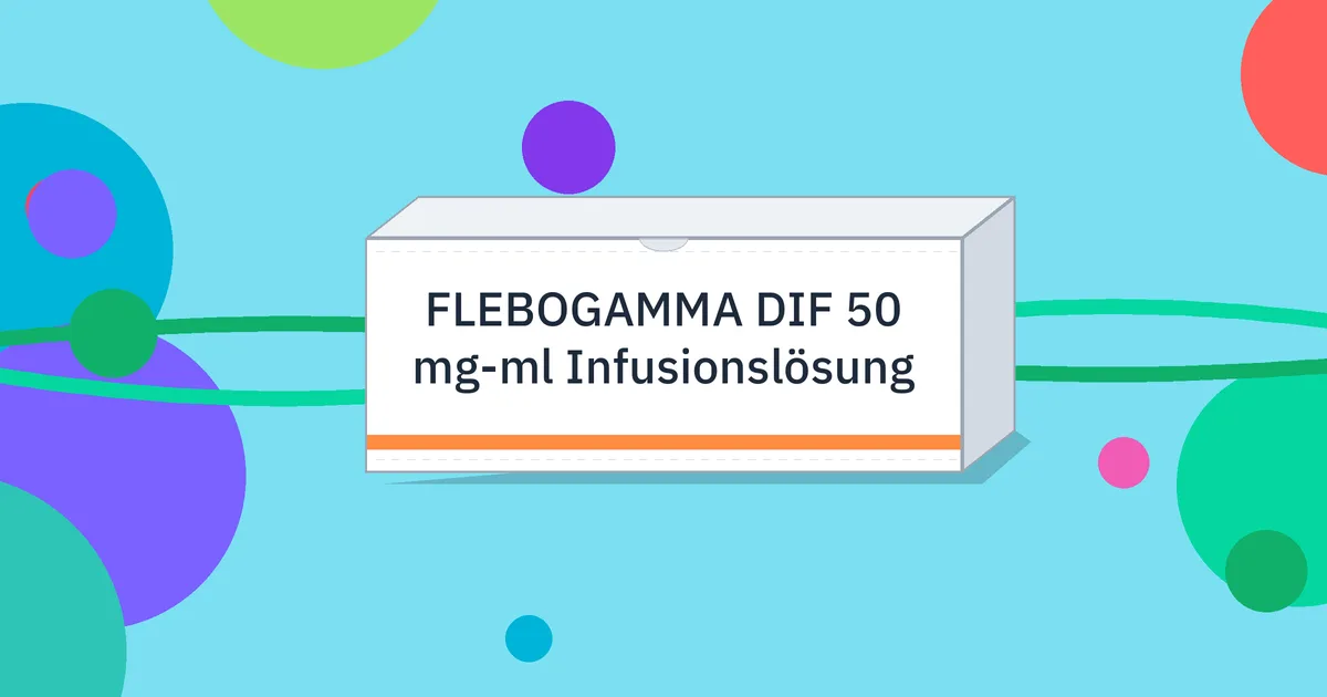 Symbolbild: Packung mit der Aufschrift FLEBOGAMMA DIF 50 mg-ml Infusionslösung (PZN 16357684) – Verfügbarkeit und Bezug in Apotheken in Frankfurt am Main