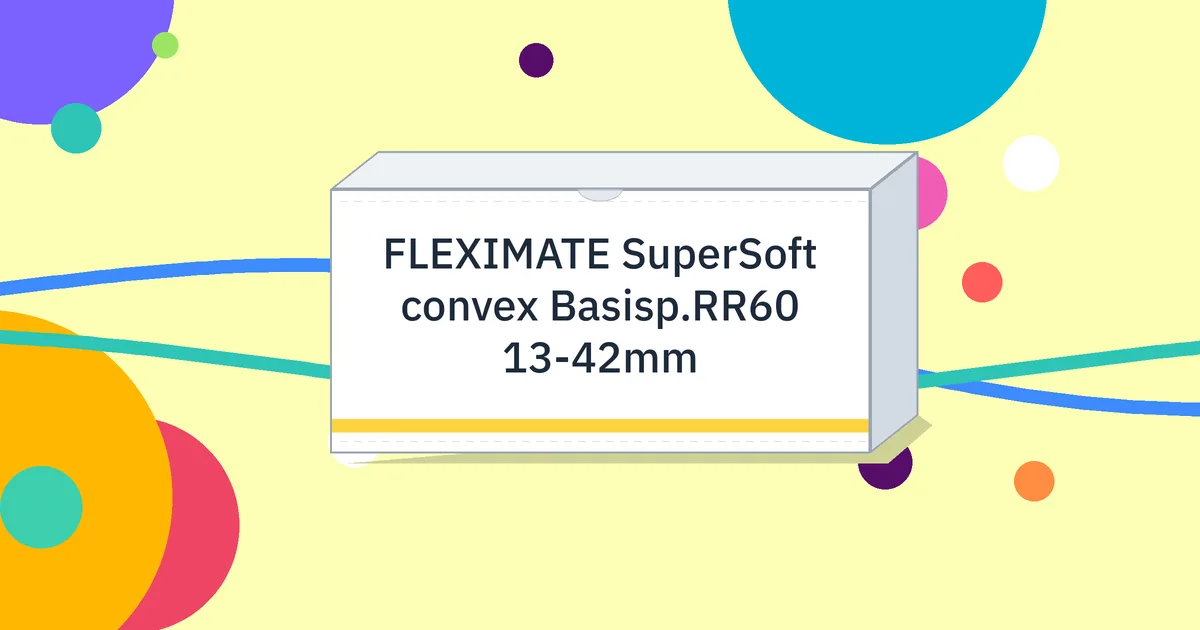 Symbolbild: Packung mit der Aufschrift FLEXIMATE SuperSoft convex Basisp.RR60 13-42mm (PZN 09070410) – Verfügbarkeit und Bezug in Apotheken in Frankfurt am Main