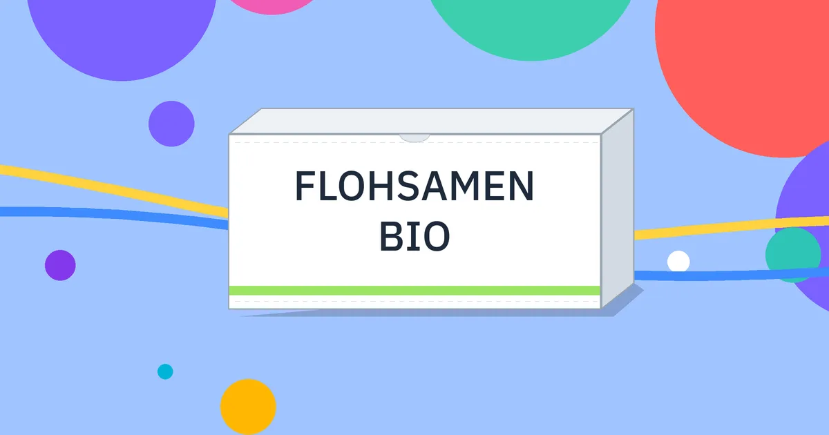 Symbolbild: Packung mit der Aufschrift FLOHSAMEN BIO (PZN 09721072) – Verfügbarkeit und Bezug in Apotheken in Frankfurt am Main