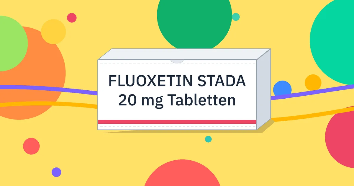 Symbolbild: Packung mit der Aufschrift FLUOXETIN STADA 20 mg Tabletten (PZN 02011692) – Verfügbarkeit und Bezug in Apotheken in Frankfurt am Main
