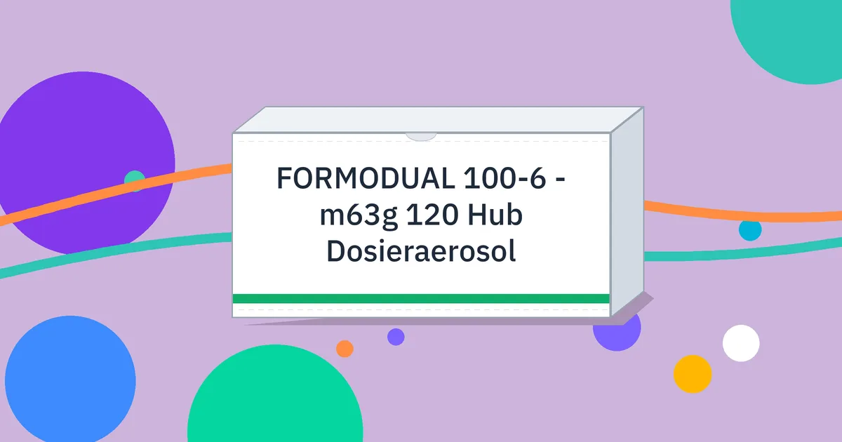 Symbolbild: Packung mit der Aufschrift FORMODUAL 100-6 -m63g 120 Hub Dosieraerosol (PZN 10520692) – Verfügbarkeit und Bezug in Apotheken in Frankfurt am Main