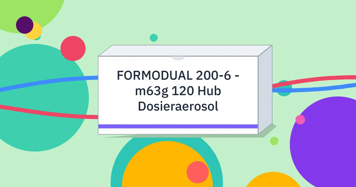 Symbolbild: Packung mit der Aufschrift FORMODUAL 200-6 -m63g 120 Hub Dosieraerosol (PZN 14145771) – Verfügbarkeit und Bezug in Apotheken in Frankfurt am Main