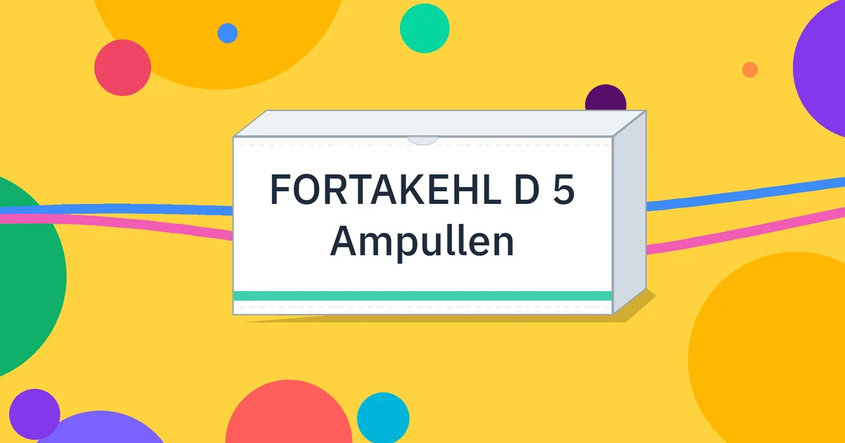 Symbolbild: Packung mit der Aufschrift FORTAKEHL D 5 Ampullen (PZN 04456955) – Verfügbarkeit und Bezug in Apotheken in Frankfurt am Main