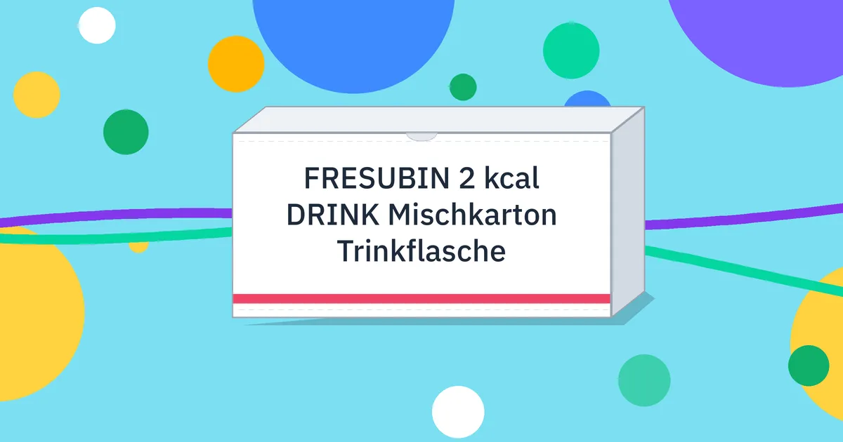 Symbolbild: Packung mit der Aufschrift FRESUBIN 2 kcal DRINK Mischkarton Trinkflasche (PZN 10341937) – Verfügbarkeit und Bezug in Apotheken in Frankfurt am Main