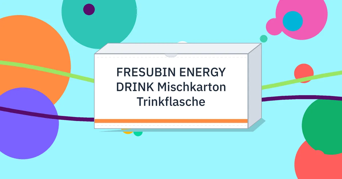 Symbolbild: Packung mit der Aufschrift FRESUBIN ENERGY DRINK Mischkarton Trinkflasche (PZN 20005028) – Verfügbarkeit und Bezug in Apotheken in Frankfurt am Main
