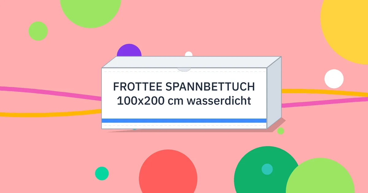 Symbolbild: Packung mit der Aufschrift FROTTEE SPANNBETTUCH 100x200 cm wasserdicht (PZN 07581997) – Verfügbarkeit und Bezug in Apotheken in Frankfurt am Main