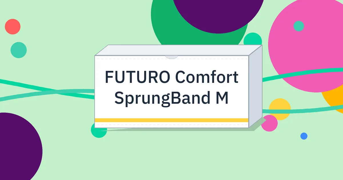 Symbolbild: Packung mit der Aufschrift FUTURO Comfort SprungBand M (PZN 06825799) – Verfügbarkeit und Bezug in Apotheken in Frankfurt am Main
