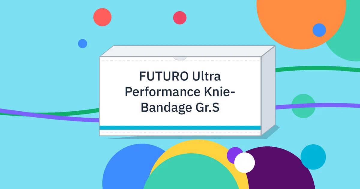 Symbolbild: Packung mit der Aufschrift FUTURO Ultra Performance Knie-Bandage Gr.S (PZN 17430118) – Verfügbarkeit und Bezug in Apotheken in Frankfurt am Main